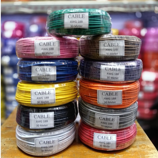 Jual kabel awg 18b 30mtr 600v cableton awg 18 b awg18 cable 30mtr/roll ...