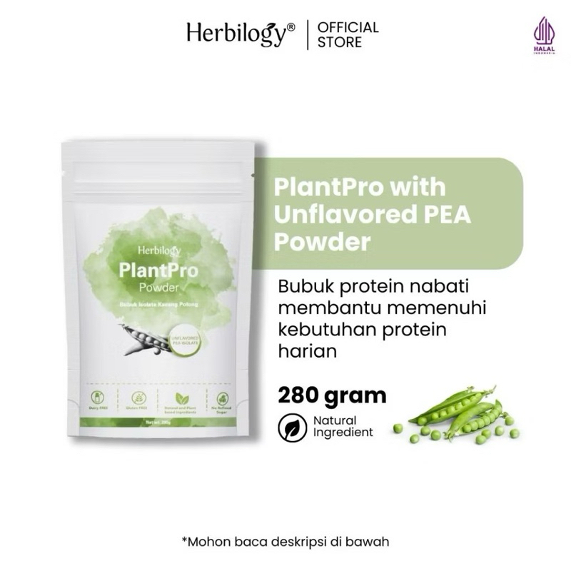 Jual Herbilogy PlantPro Powder - Unflavored 280gr ( Plant Protein ...