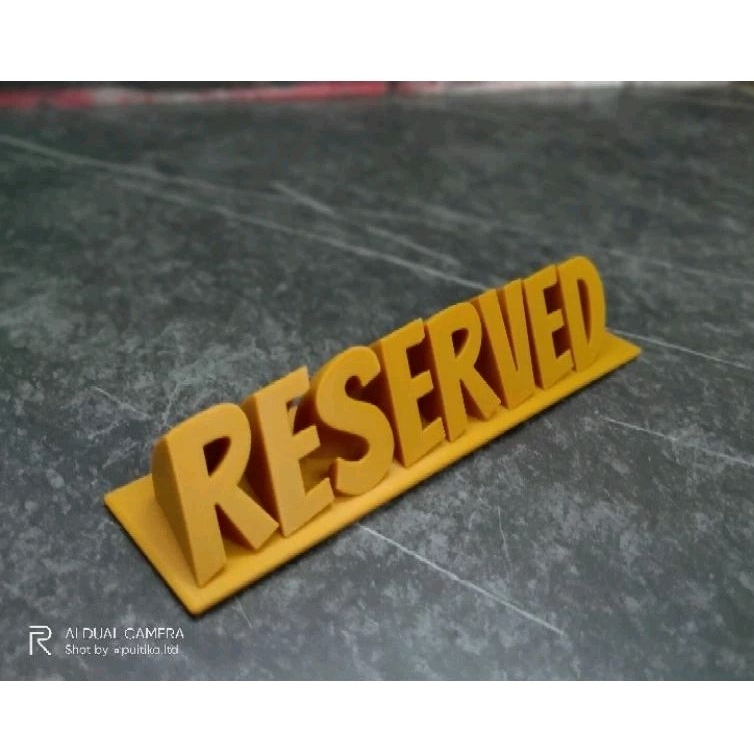 Jual reserved table sign plate - reserved sign 3d - papan nama meja ...