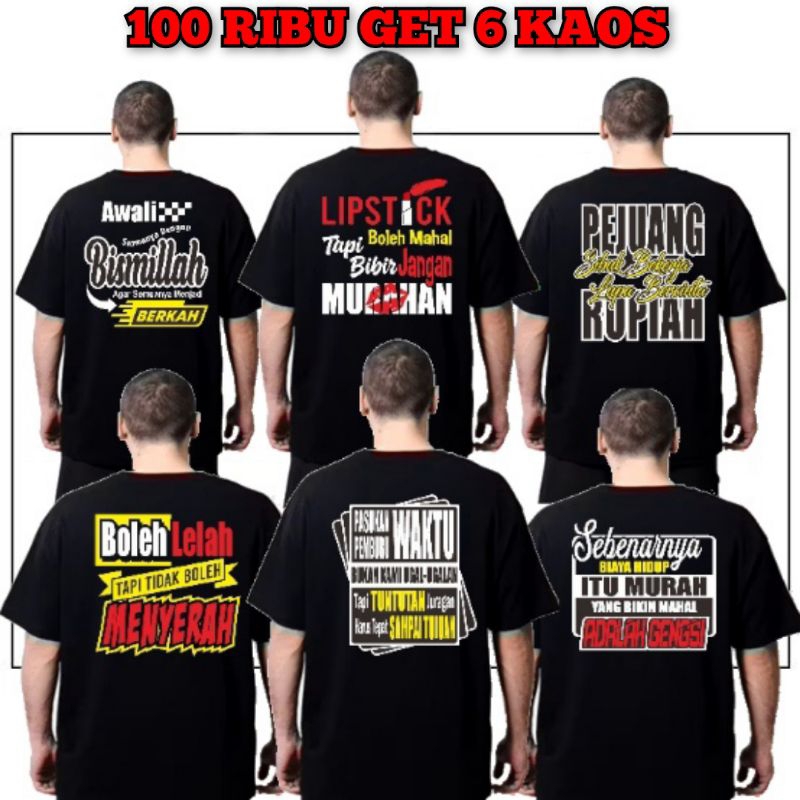 Jual kaos kata / 100rb dapat 6 kaos / kaos kata-kata lucu / kaos pria ... Jual kaos kata / 100rb dapat 6 kaos / kaos kata-kata lucu / kaos pria ...