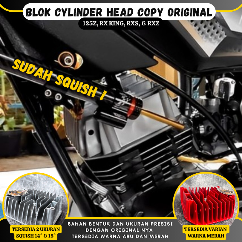 Jual Blok Silinder Cylinder Head 125Z PNP RX KING RX RXS SQUISH COPY ...