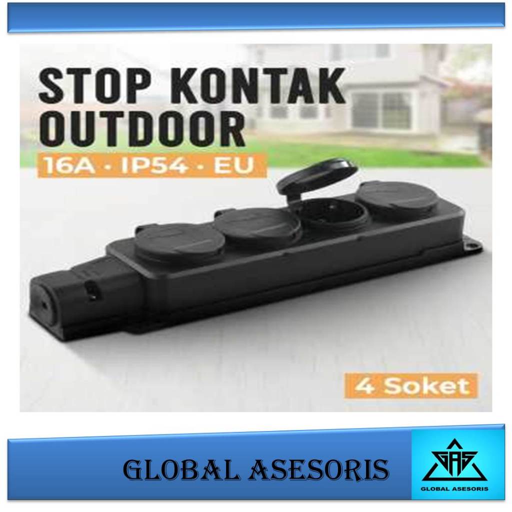 Jual Colokan Listrik Waterproof Terminal Stop Kontak Warna Hitam Anti ...