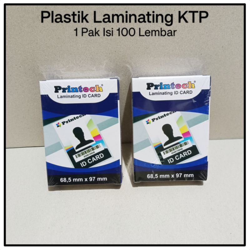 Jual 1 Pak Plastik Laminating KTP Isi 100 Lembar (Printech) | Shopee ...