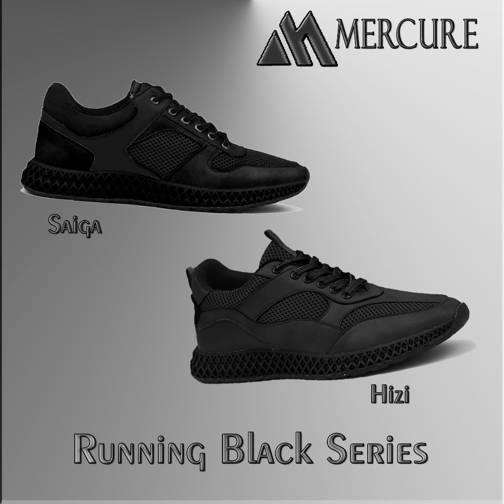 Jual Big Size 39 - 52 Mercure Running Sneakers Black Series || Sepatu ...