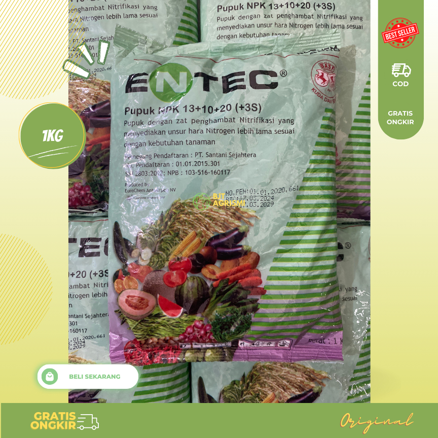 Jual Pupuk NPK Entec 13 10 20 1 KG Kemasan Pabrik Repack NPK Khusus Pembungaan dan Pembuahan ...