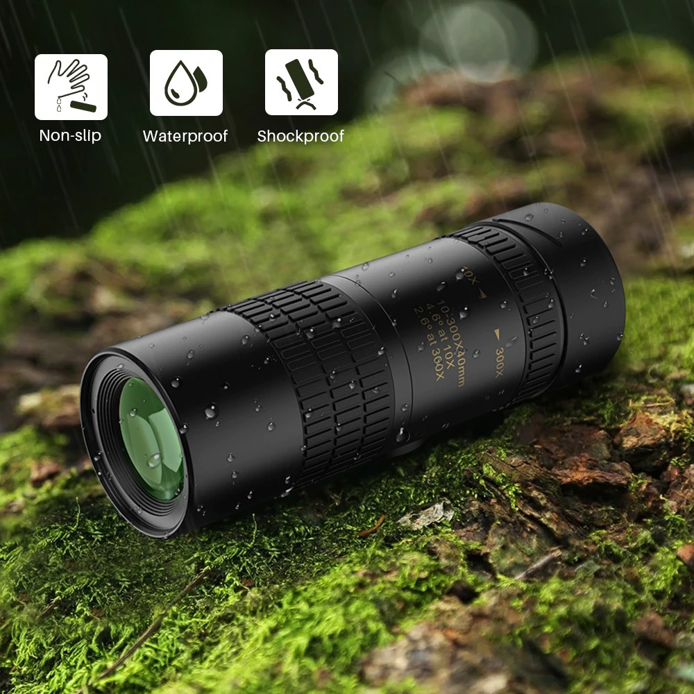 Jual Monocular Zoom Telescope Long Range 10-300x40 - AXC44 - Black ...