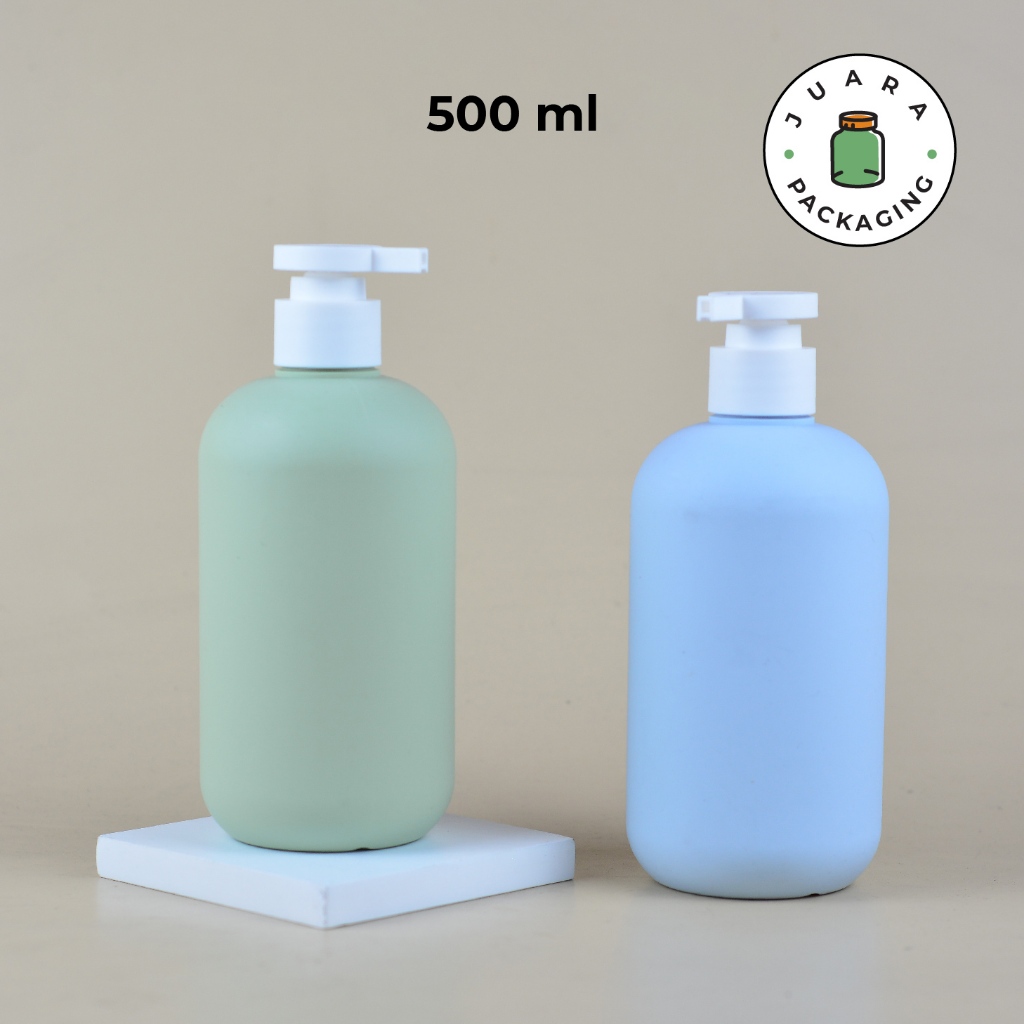 Jual Botol Pump Plastik 500ml Warna Hijau Biru Pastel Tutup Pump Putih ...