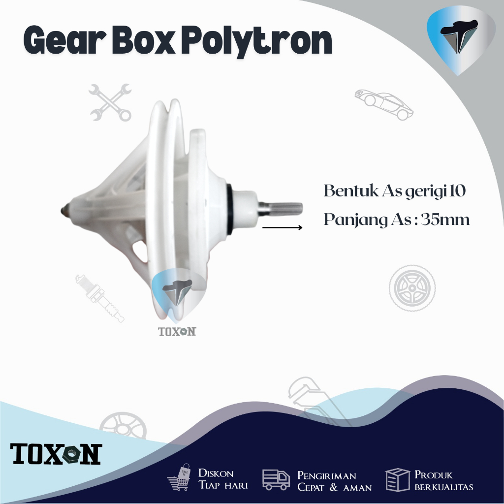Jual Gear Box Mesin Cuci Polytron / AS gerigi 10 / gigi 10 / Gearbox ...