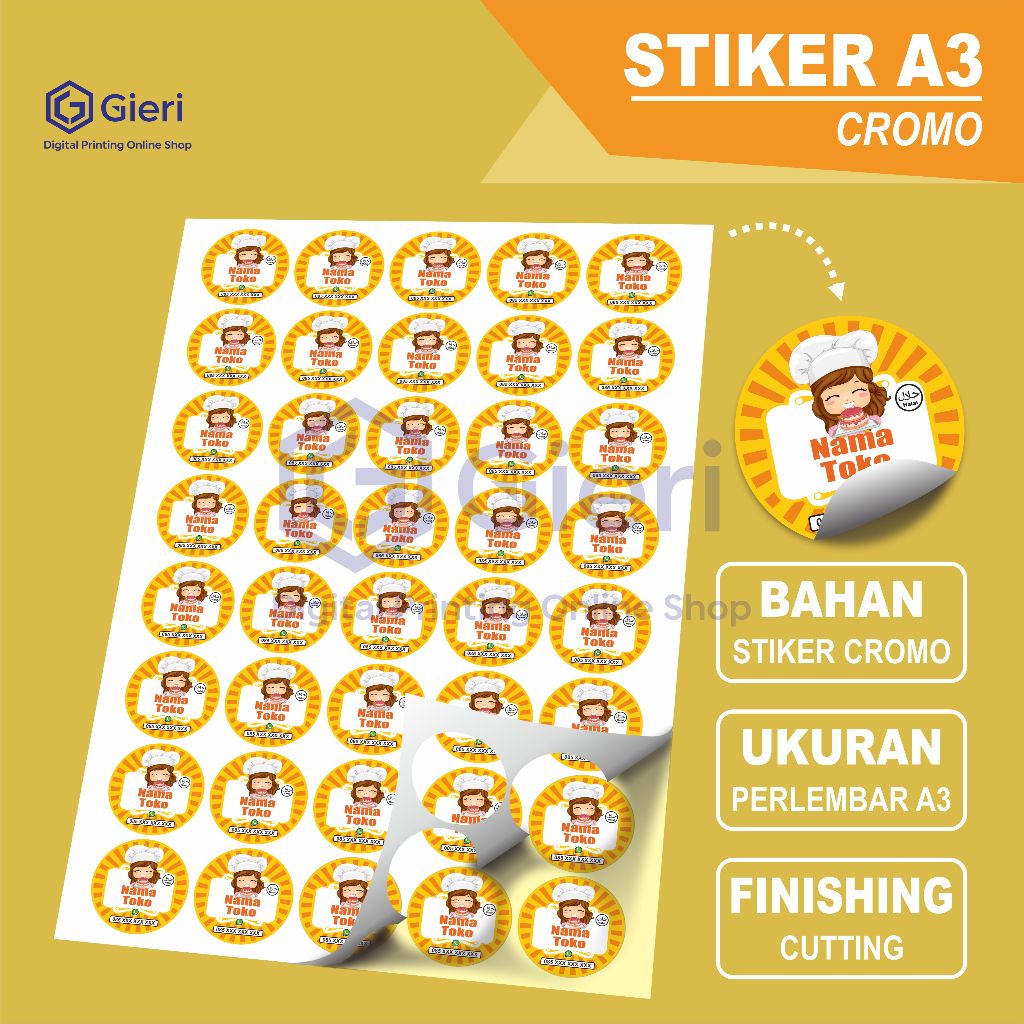 Jual Gieri - Stiker Label Makanan Costume | Shopee Indonesia