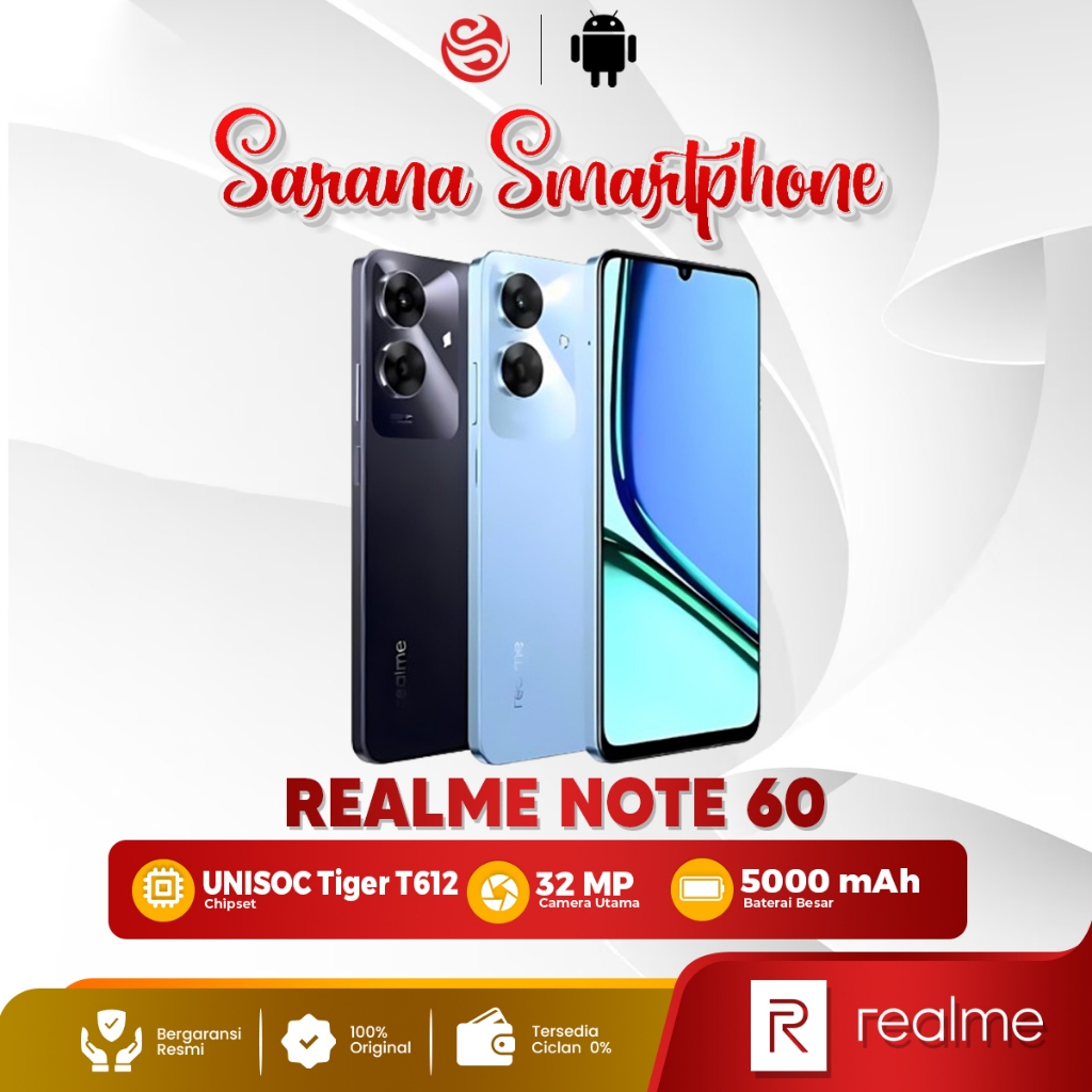 Jual Realme Note 60 4/64 GB 6/128 GB 8+16/256 Original New Segel Garansi Resmi | Shopee Indonesia