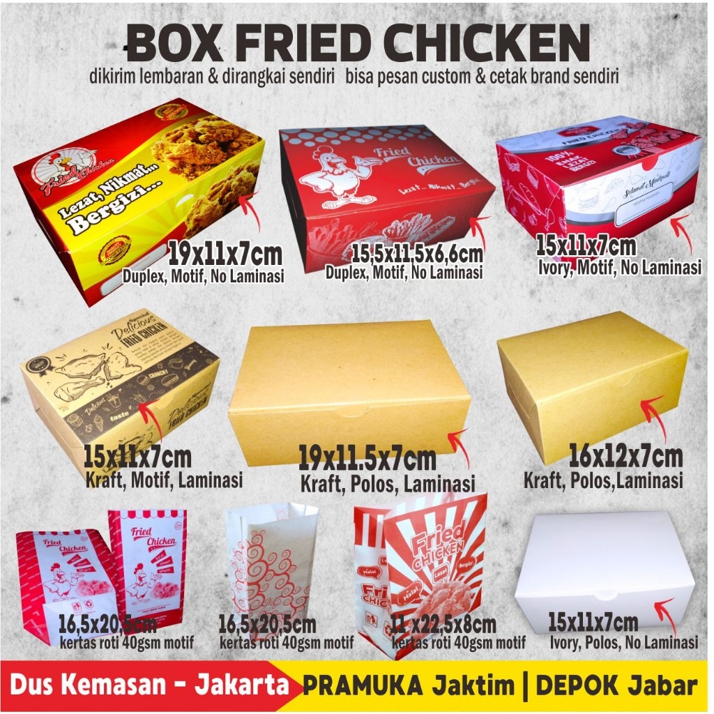 Jual Dus Ayam / Dus Fried Chicken / Box Ayam Goreng | Shopee Indonesia