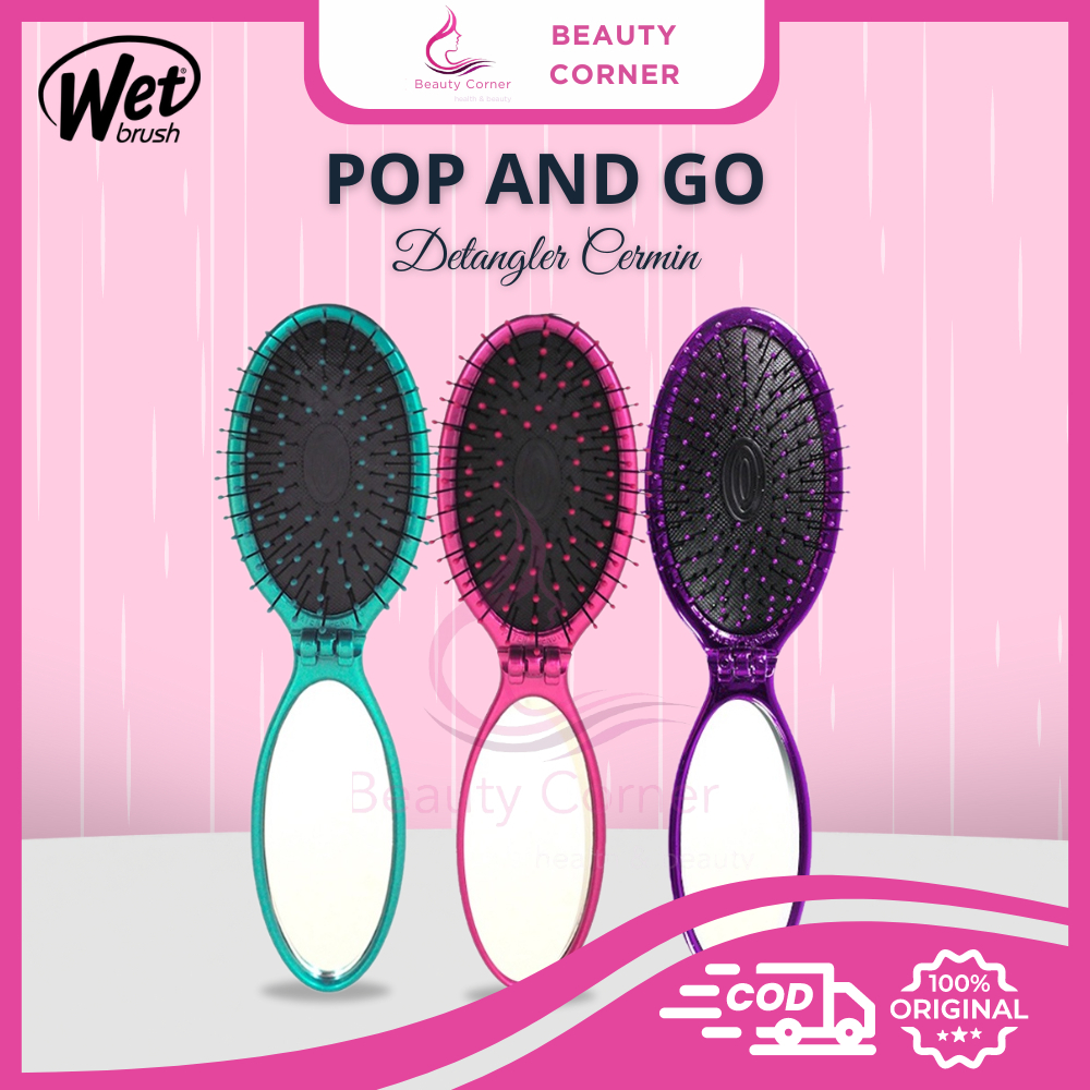 Jual ( Cermin ) The Wet Brush Pop And Go Detangler Cermin | Shopee ...