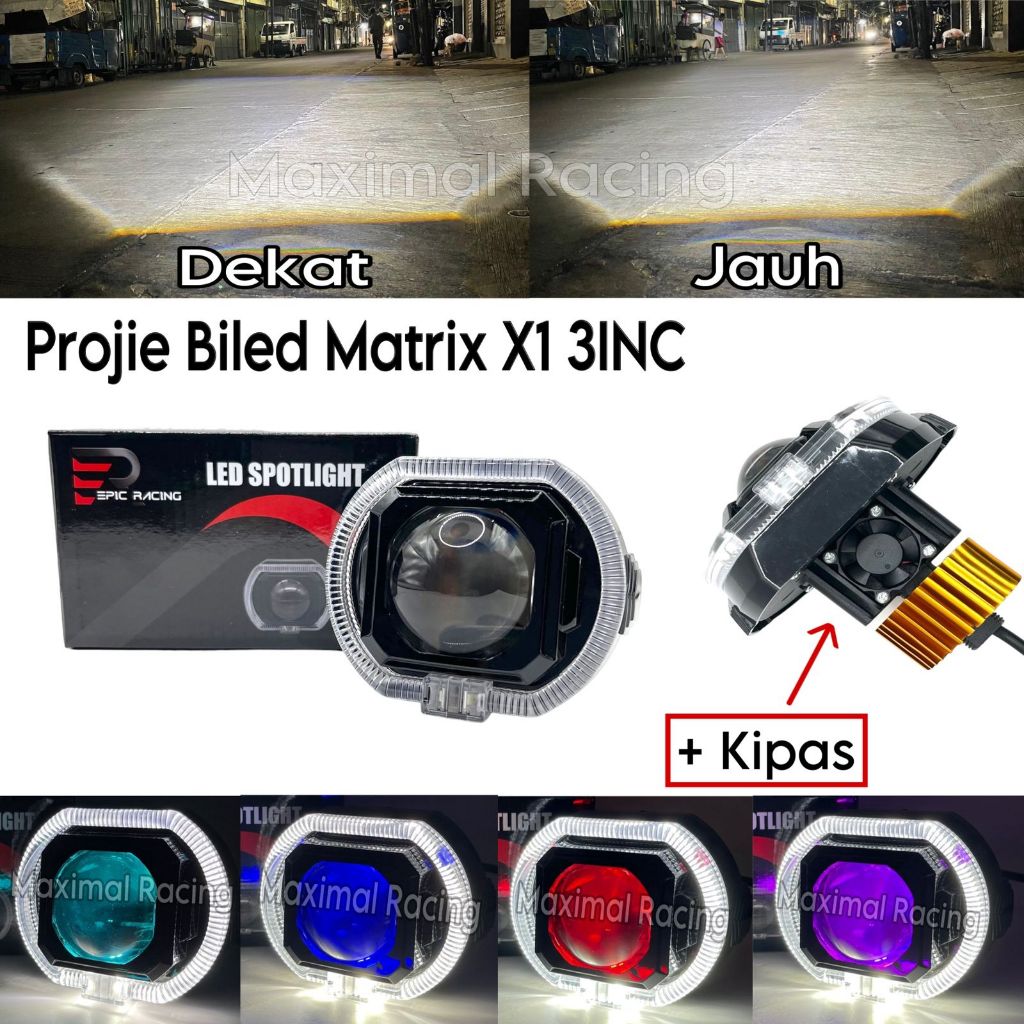 Jual Lampu Tembak Projie Biled Matrix 3 Inc Flat Cut Putih High Low ...