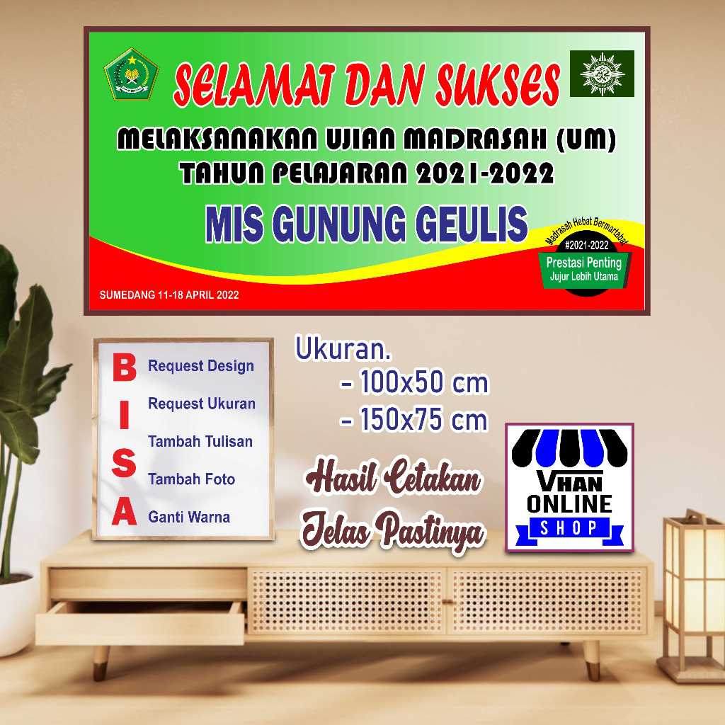 Jual Spanduk Banner MMT Ucapan Selamat Untuk Ujian Sekolah Bagus Keren ...