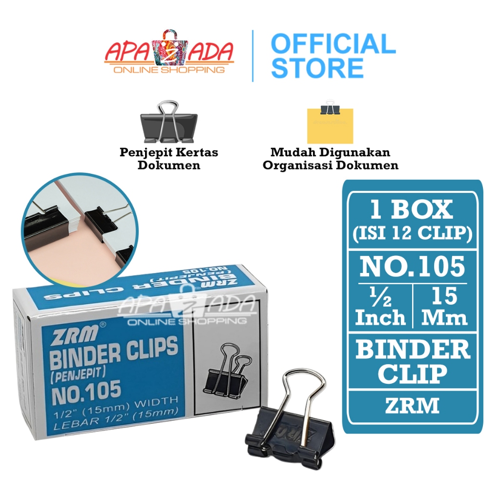 Jual Apazada - Binder Klip No.105 [1 Box - 12 Pcs Klip] / Binder Clip ...