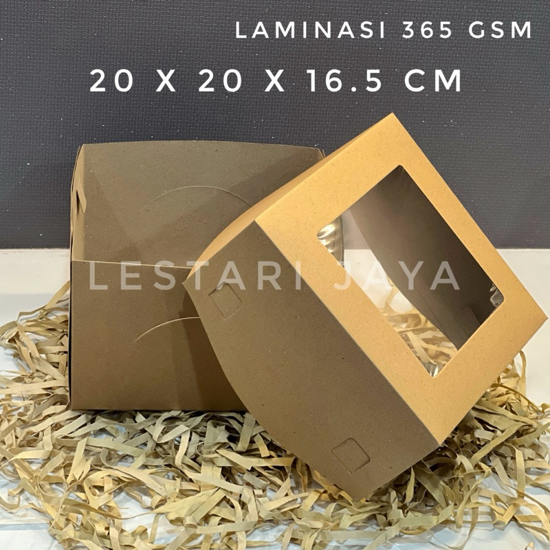 Jual Box Kraft Coklat LAMINASI JENDELA Untuk Kotak Packing Kue Tart ...