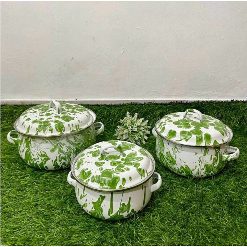 Jual Panci Set 3pcs Model Jadul Hujau Batik Hijau Brilik | Panci Senja ...