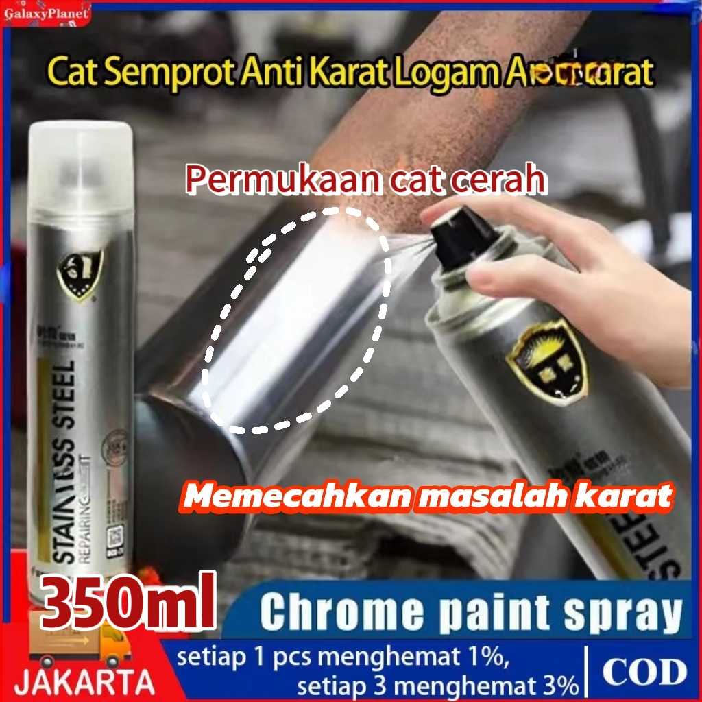 Jual Cat semprot chrome 350ml warna chrome Krum cat logam mobil ...