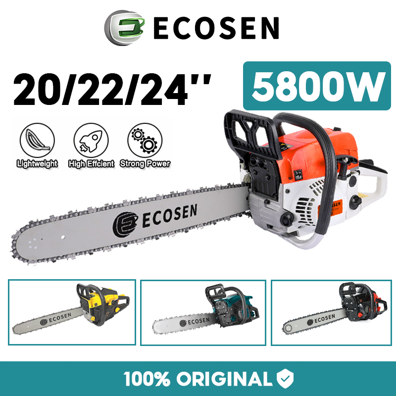 Jual ECOSEN Mesin Potong Kayu 58CC Chainsaw 2Tak Untuk Gergaji Mesin Alat Outdoor Mesin Gergaji ...