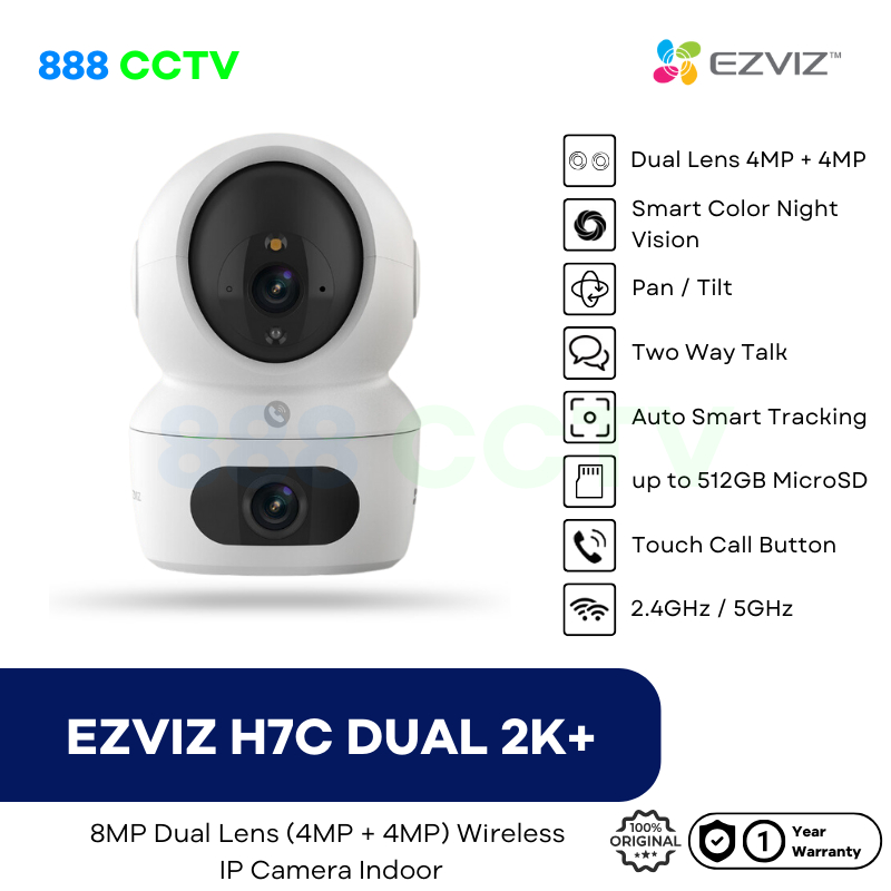 Jual EZVIZ H7C 8MP (4MP+4MP) Dual Lens 2K⁺ + 2K⁺ Smart CCTV Wifi Camera ...