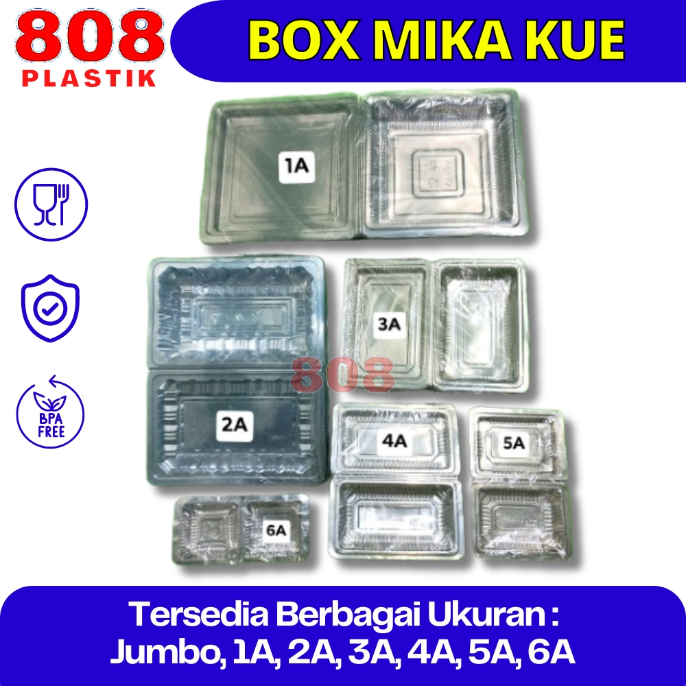 Jual Mika Kue Plastik Box Bening Kemasan Kue Makanan Ukuran 1A, 2A, 3A ...