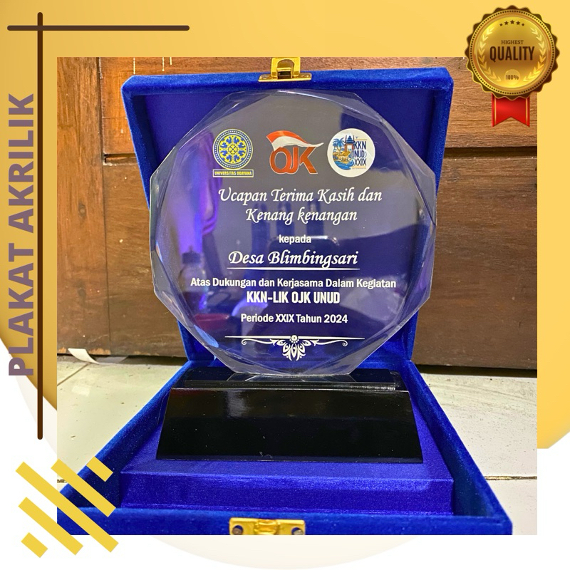 Jual [BALI] PREMIUM PRODUK!! Plakat Akrilik tebal 8mili + box bludru ...