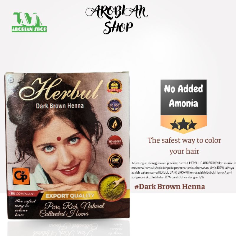 Jual Herbul Dark Brown Henna Rambut Pewarna rambut/semir rambut ...
