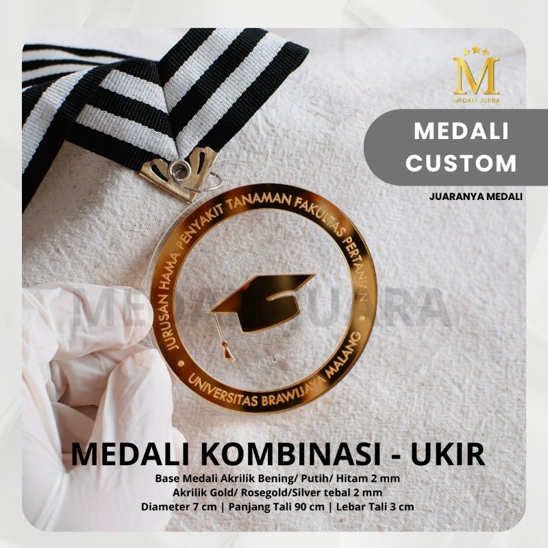 Jual MEDALI WISUDA KOMBINASI AKRILIK/ MEDALI KELULUSAN SEKOLAH/ MEDALI ...
