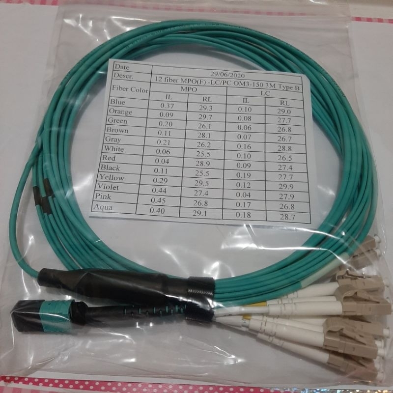 Jual MPO to 8 LC breakout cable OM3 - 30 meter | Shopee Indonesia