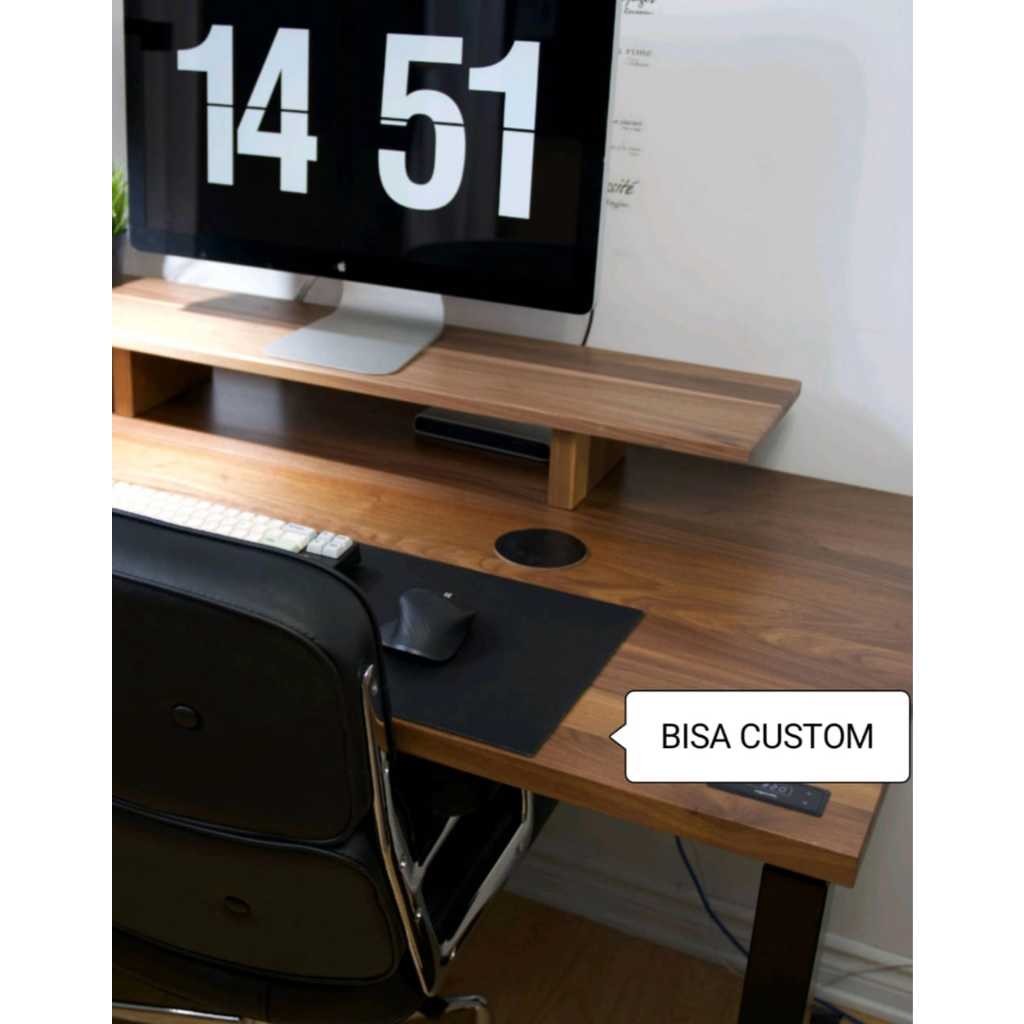 Jual Raiser stand monitor pc 100X20X7 / meja monitor kayu | Shopee ...