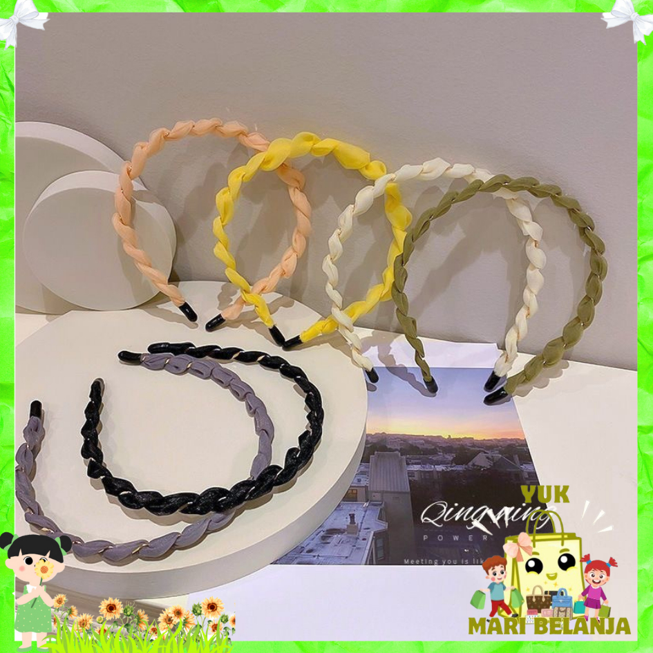 Jual YMB BANDO KOREA WANITA DEWASA SATIN TRANSPARAN LILIT EMAS BANDANA ...