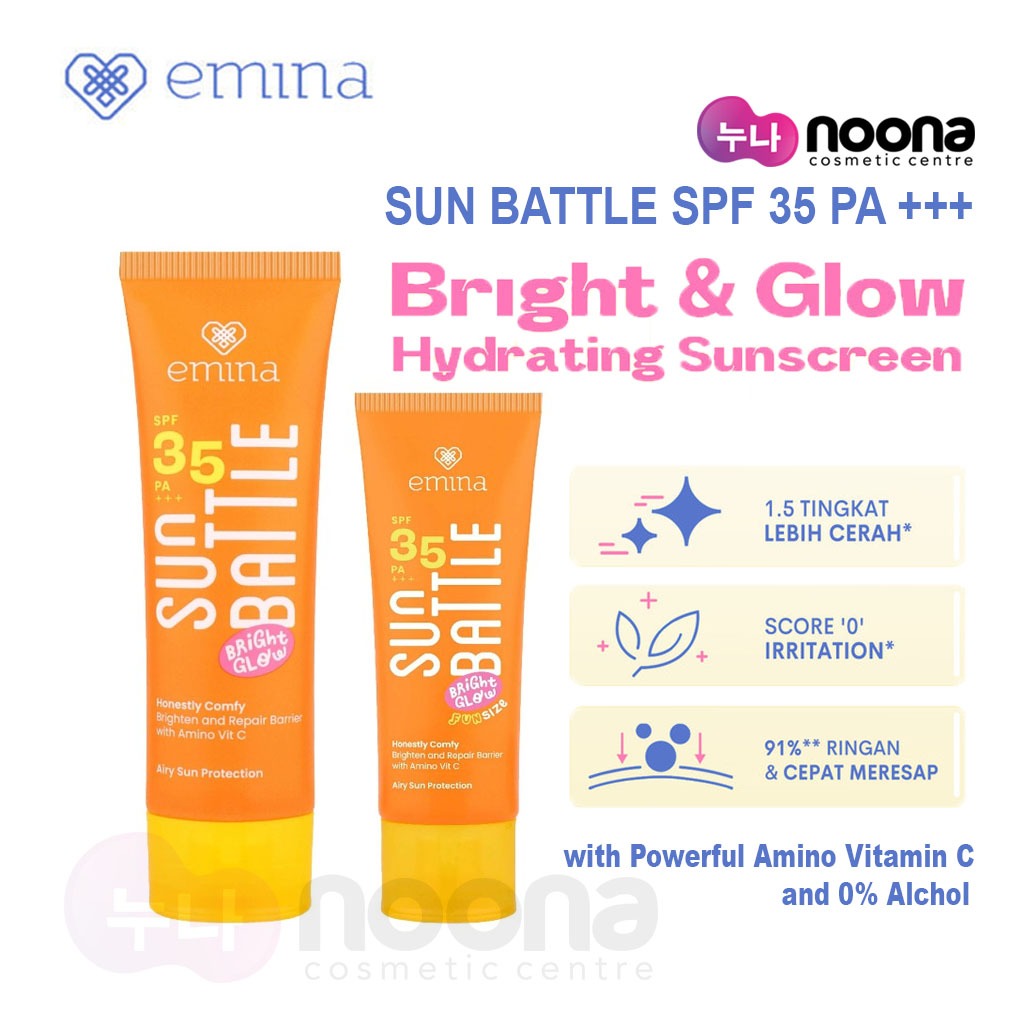 Jual EMINA SUN BATTLE BRIGHT GLOW SPF 35 PA+++ 50ML (NEW PACKAGING ...
