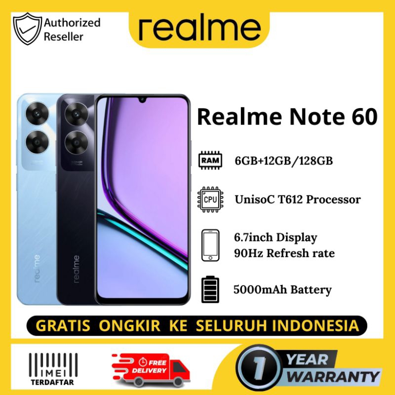 Jual Realme note 60 6GB-128GB Garansi resmi 1 tahun realme Indonesia ...