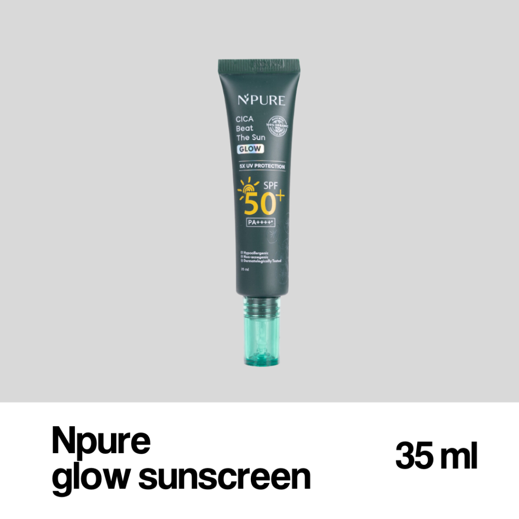 Jual NPURE Sunscreen GLOW Cica Beat The Sun SPF 50 PA++++ | Shopee ...