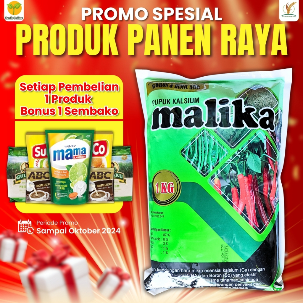 Jual PUPUK KALSIUM ASAM HUMAT BORON MALIKA 1 KG BIRU ANTI RONTOK ANTI ...