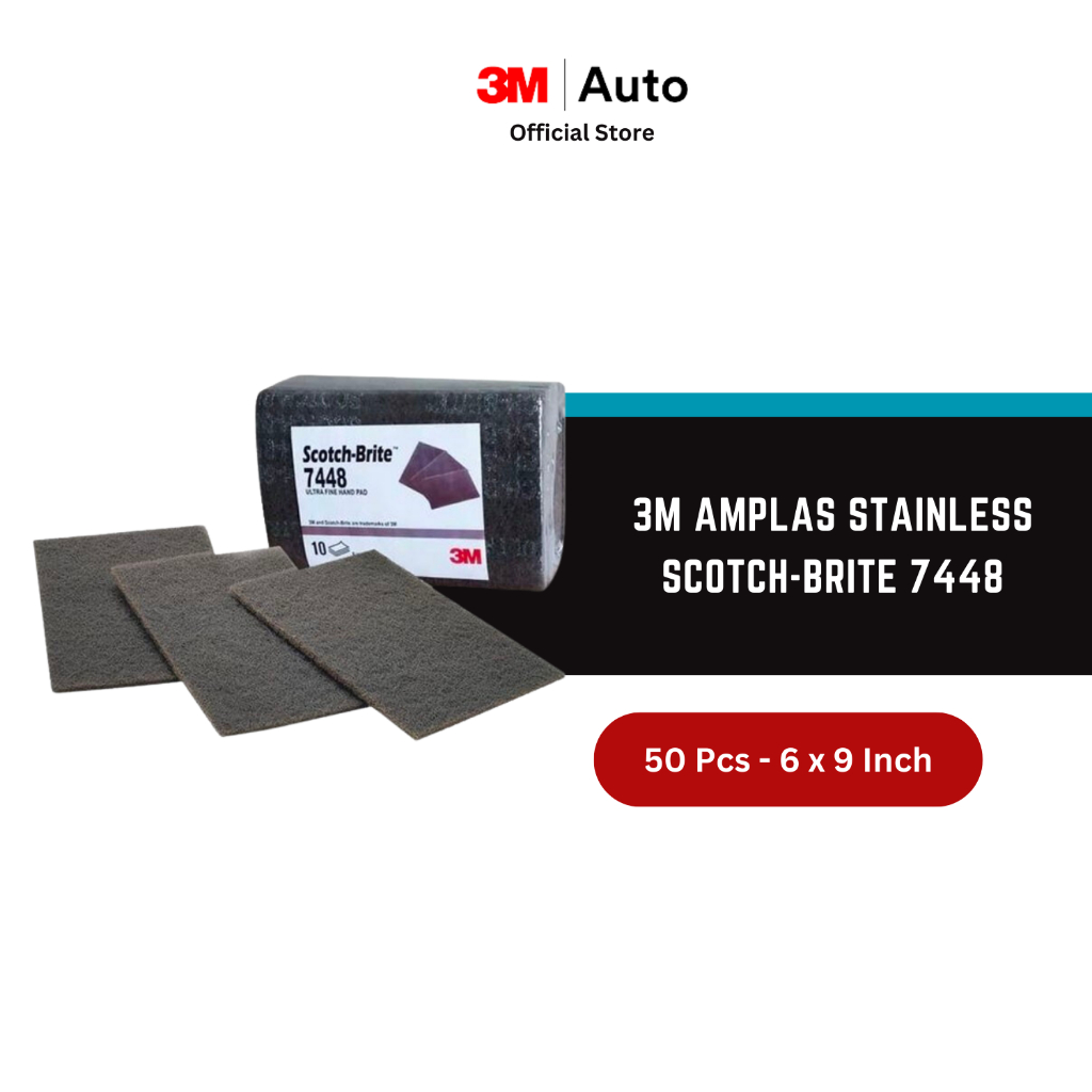 Jual 3M Amplas Stainless Scotch-Brite 7448 - 5 Bundle isi 50 Lembar ...