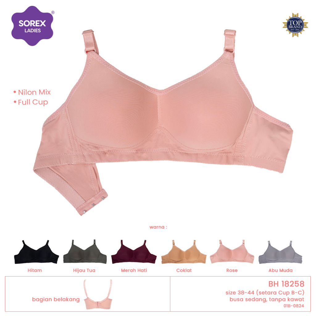 Jual Sorex Bra Busa Sedang Tanpa Kawat Kait 3 Setara Cup B-C Full Cup Nilon Mix Bra Harian BH ...
