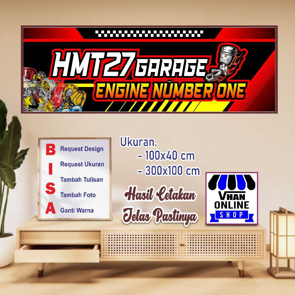 Jual Custom Banner MMT Spanduk Bengkel Racing Warna Merah Bagus ...