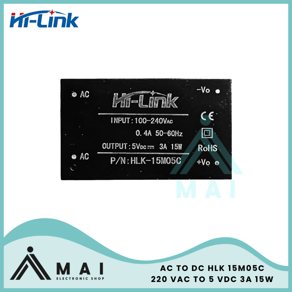 Jual HI-LINK HLK-15M05 5V 3A 15W AC to DC Isolated Power Supply Module ...