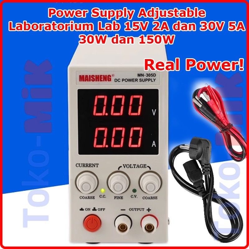 Jual Real Power Adjustable Variable DC Power Supply Lab Laboratorium 15V 2A 30W 30V 5A 150W ...