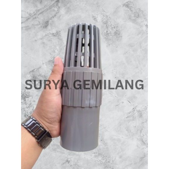 Jual Pvc foot valve drat 1 1/2" inch / filter air pvc drat 1 1/2" inch ...
