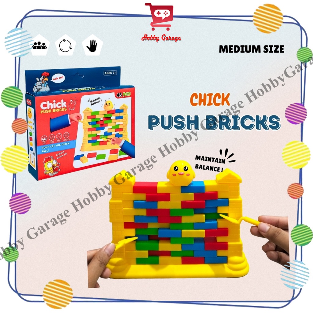 Jual Mainan Dorong Tembok Push Bricks Chicken Congkel Balok Batu Bata Ayam Medium | Shopee Indonesia