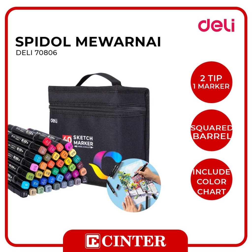 Jual DELI - SPIDOL SKETSA / SPIDOL MEWARNAI DUAL TIP / SKETCH MARKER ...