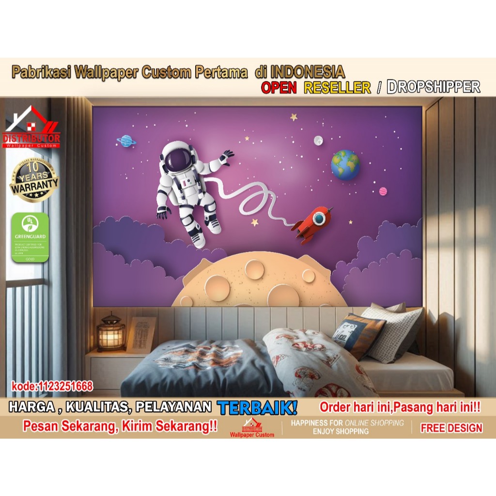 Jual Wallpaper Dinding Custom Tema Astronot | Wallpaper Custom ...