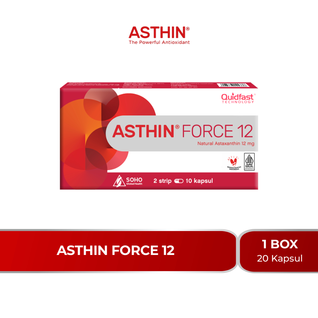 Jual Asthin Force 12 Suplemen Antioksidan + Healthy Skin isi 2 Strip ...