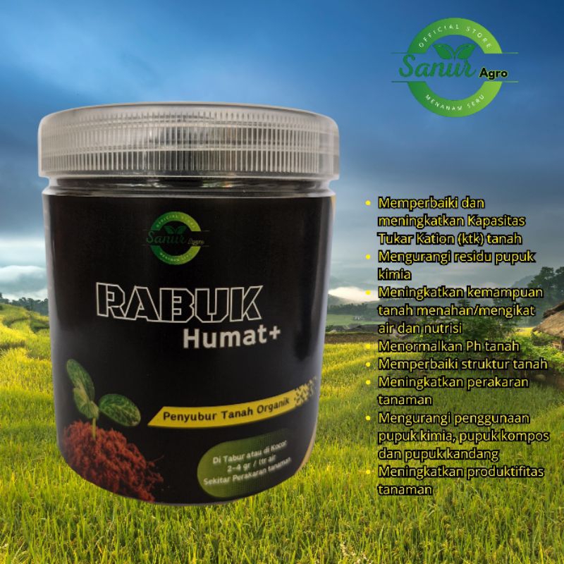 Jual Asam Humat Rabuk Humat+ kemasan 400gr Penyubur tanah organik ...