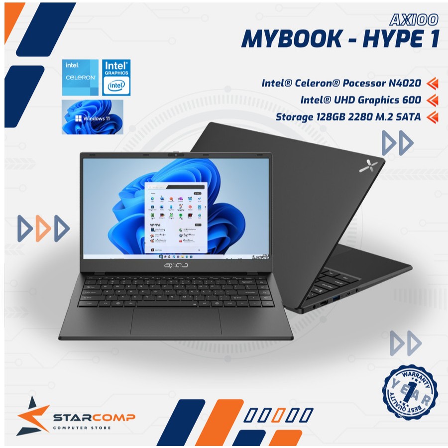 Jual AXIOO MyBook Hype 1 Intel N4020 4GB 128GB 14" WIN 11 | Shopee ...