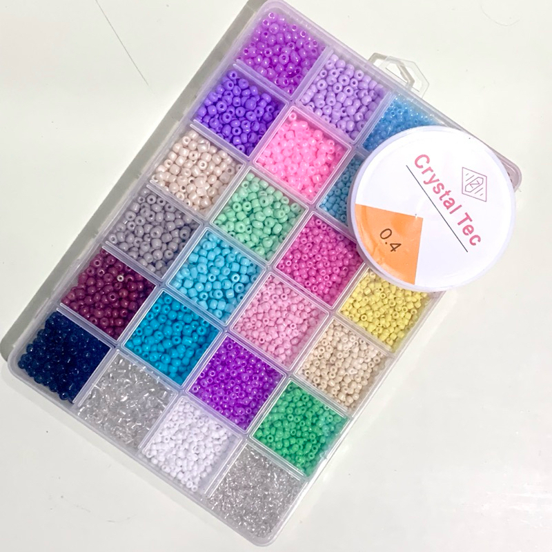 Jual Set Manik-manik 24 Warna | FREE SENAR & KOTAK | BACA DESKRIPSI ...
