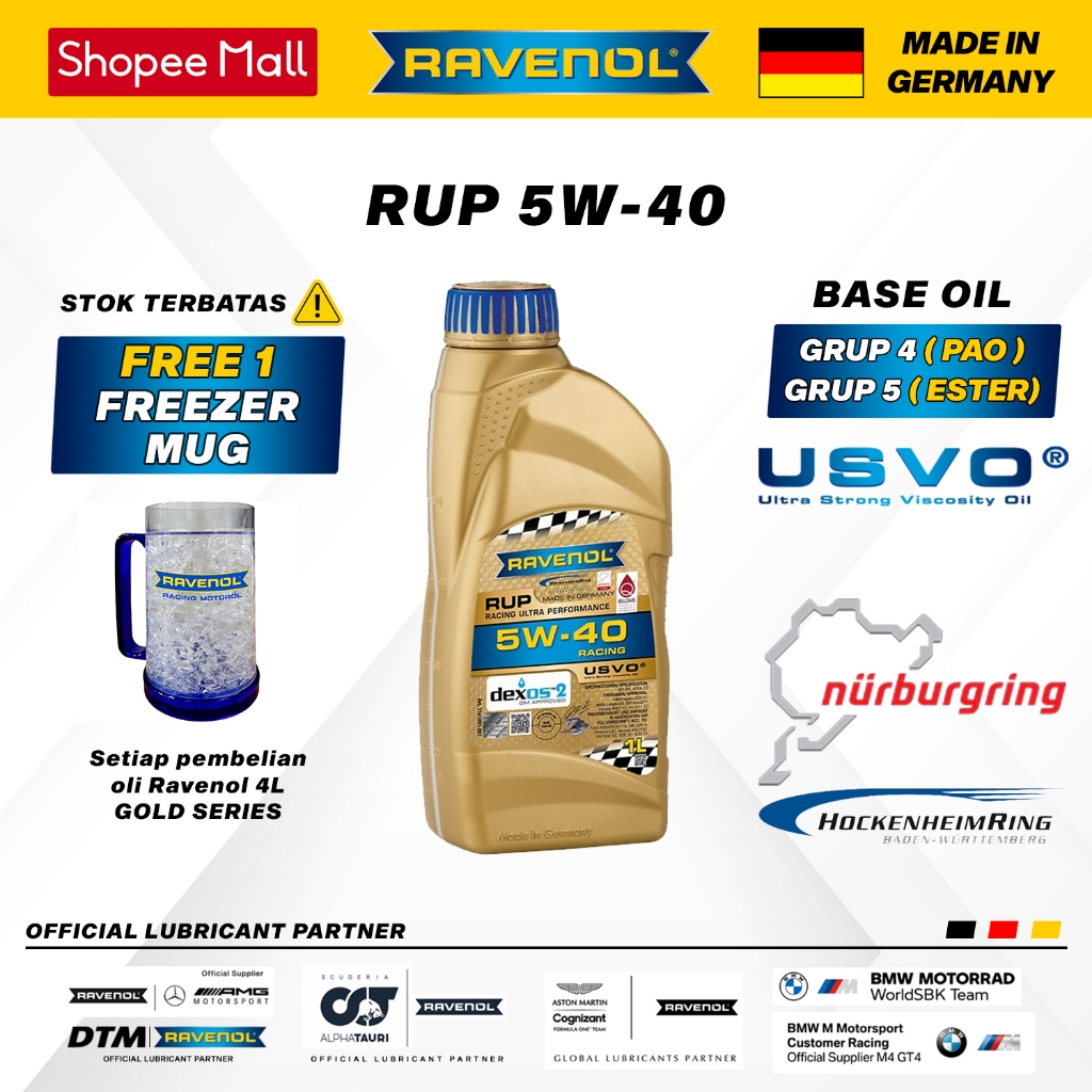 Jual OLI RAVENOL RUP 5W - 40 (1 Liter) MADE IN GERMANY | Shopee Indonesia