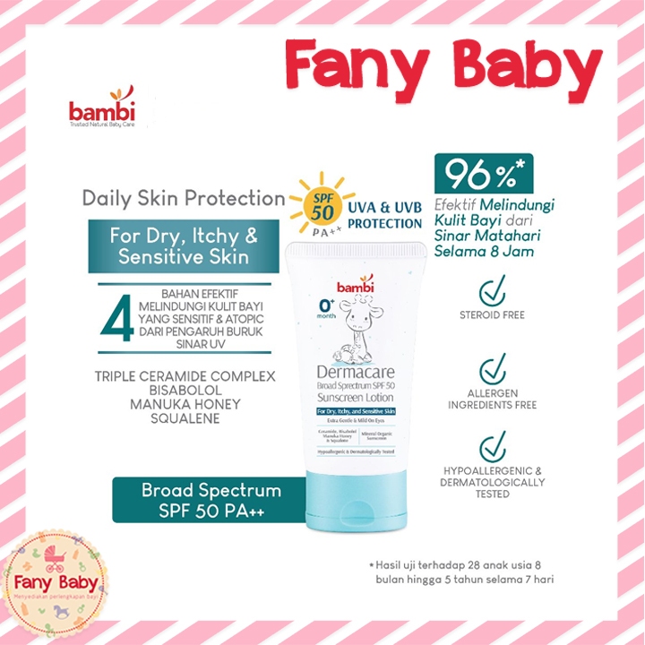 Jual BAMBI DERMACARE SUNSCREEN LOTION 50ML | Shopee Indonesia